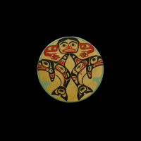 Odin Lonning, traditional Tlingit artwork, painted hand drums